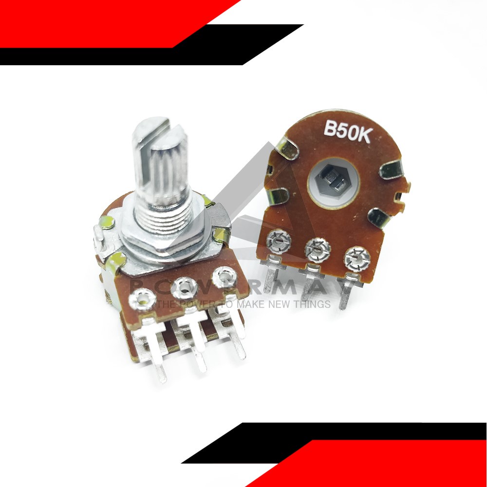 2pcs 50K ohm ohms 6 Terminal Linear Taper Rotary potentiometer B50K 50k ...