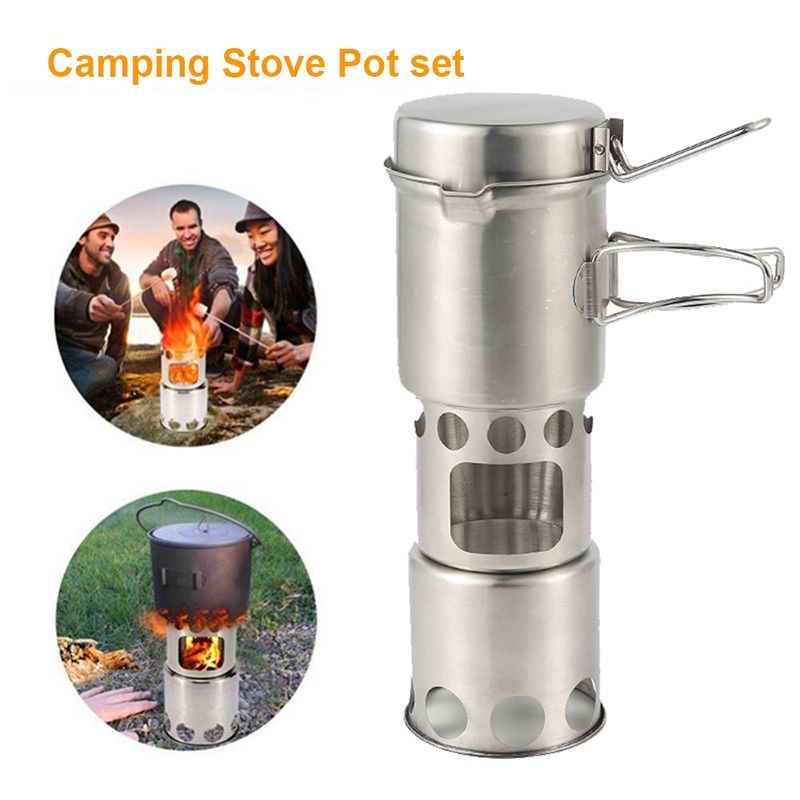 Mini Camping Stoves Portable Wood Stove Stainless Steel Folding ...