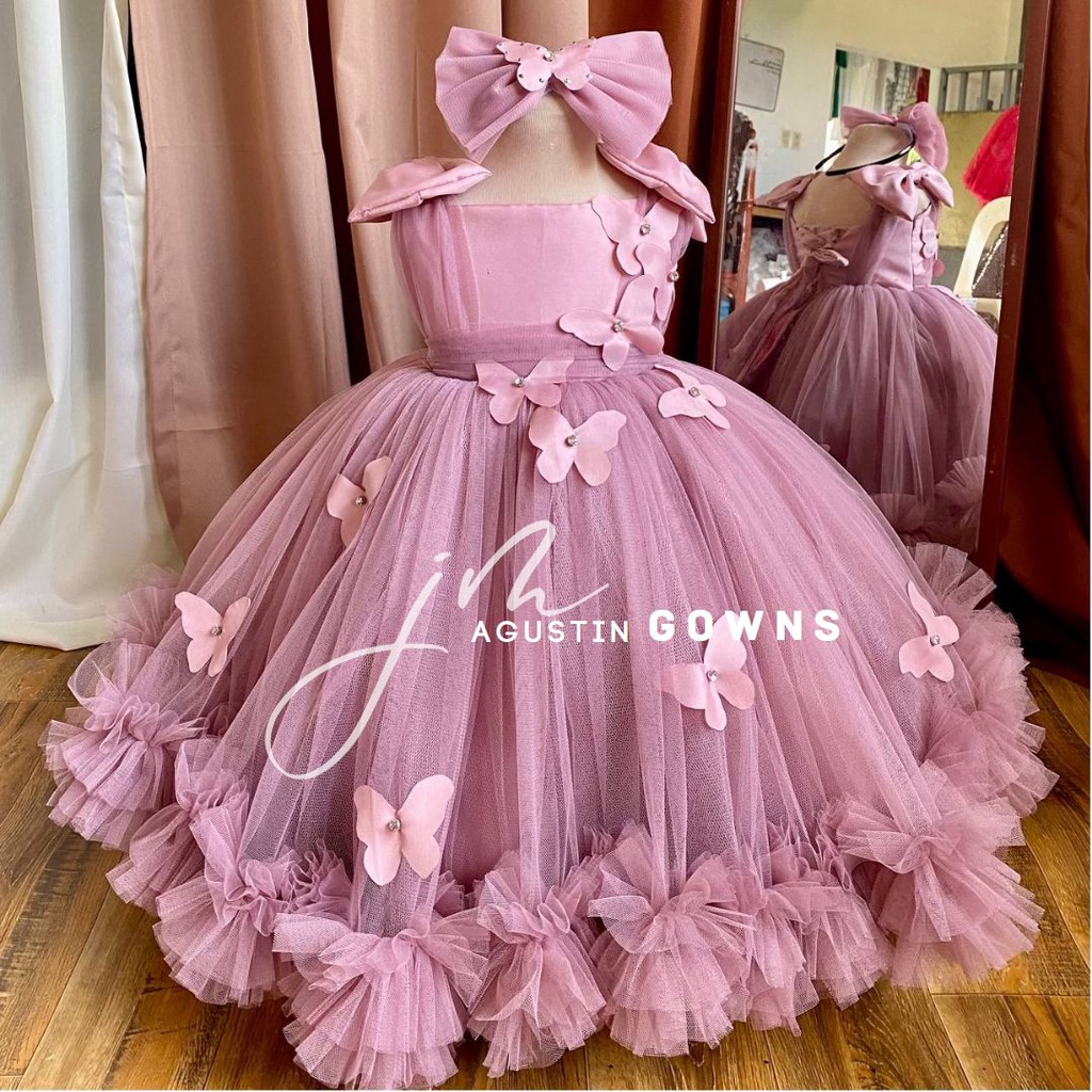 Butterfly Kids Gown (actual photo) | Shopee Philippines