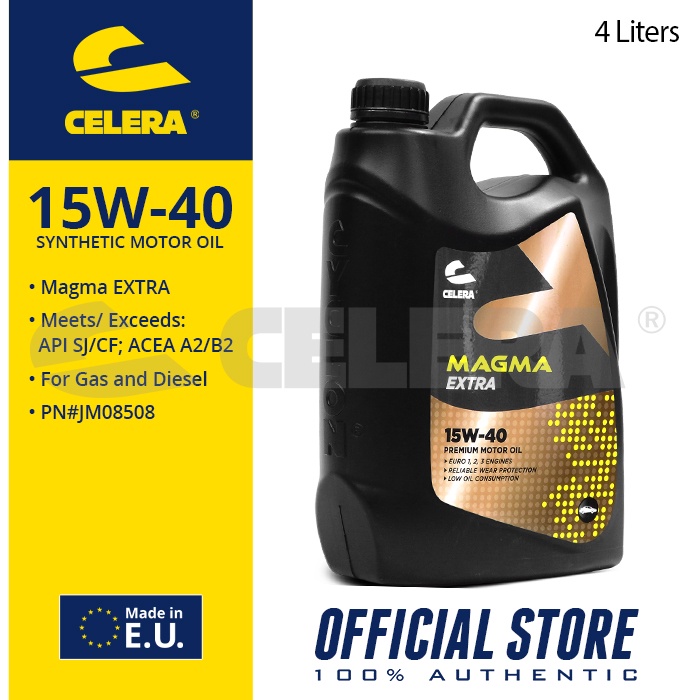 CELERA Magma Extra 15W40 Premium Motor Oil Gas and DSL Engines 4L ...