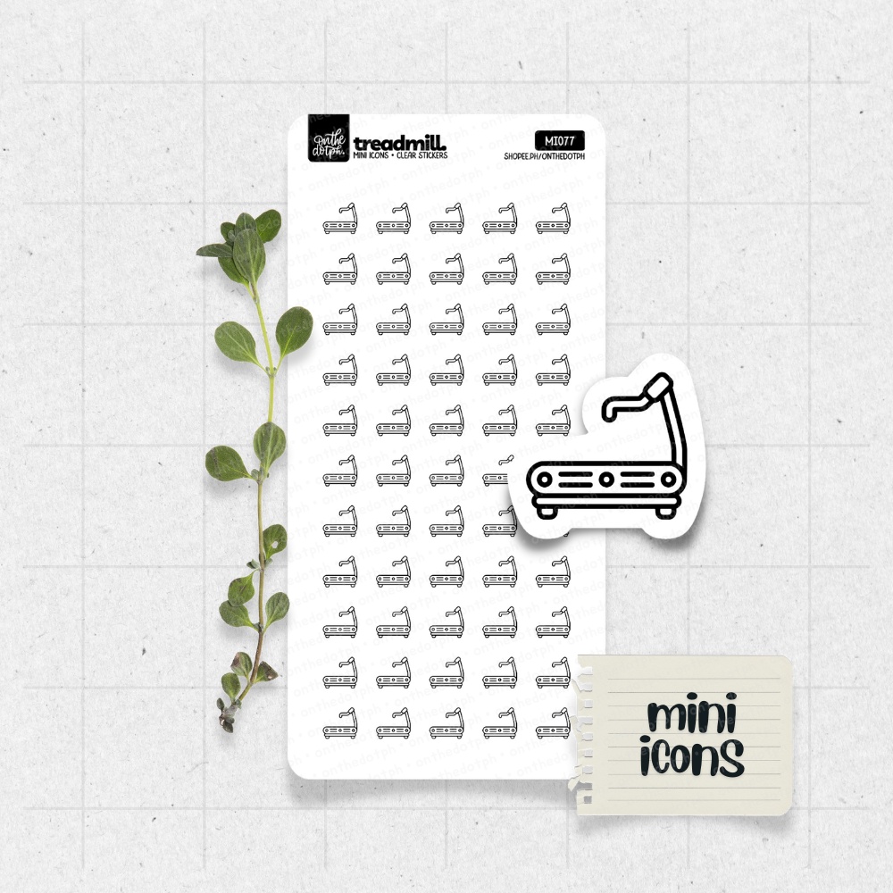 treadmill transparent mini icons • functional stickers for planners ...