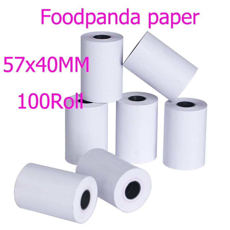 100 rolls Thermal Paper 57x40 56x40 57mm x 40mm Pos Receipt for Thermal ...