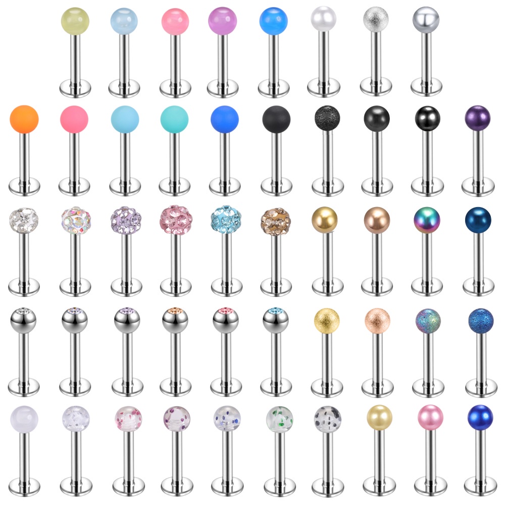 1 Pc Labret Piercings Stainless Steel Lip Studs Crystal Cartilage ...