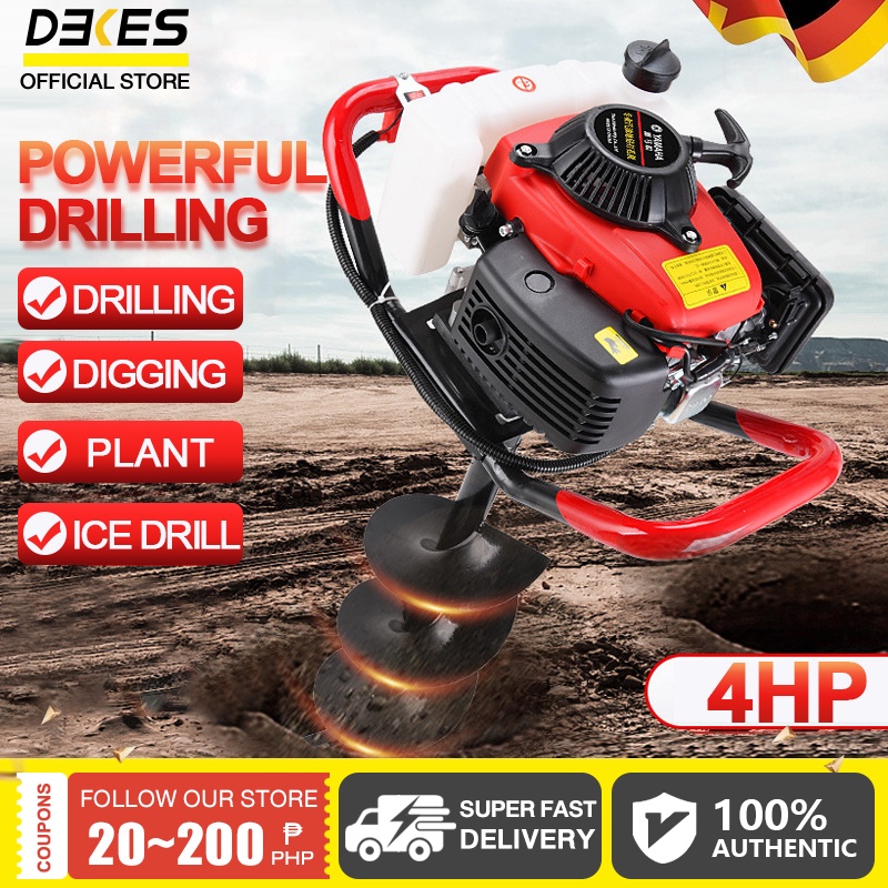 Earth Auger Drill machine 2 Stroke with Bits EARTH AUGER Hole Digger ...