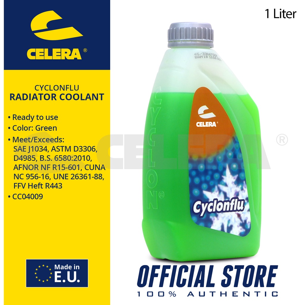 CELERA Cyclonflu Ready-To-Use Car Radiator Coolant Green 1L CC04009 | Shopee Philippines