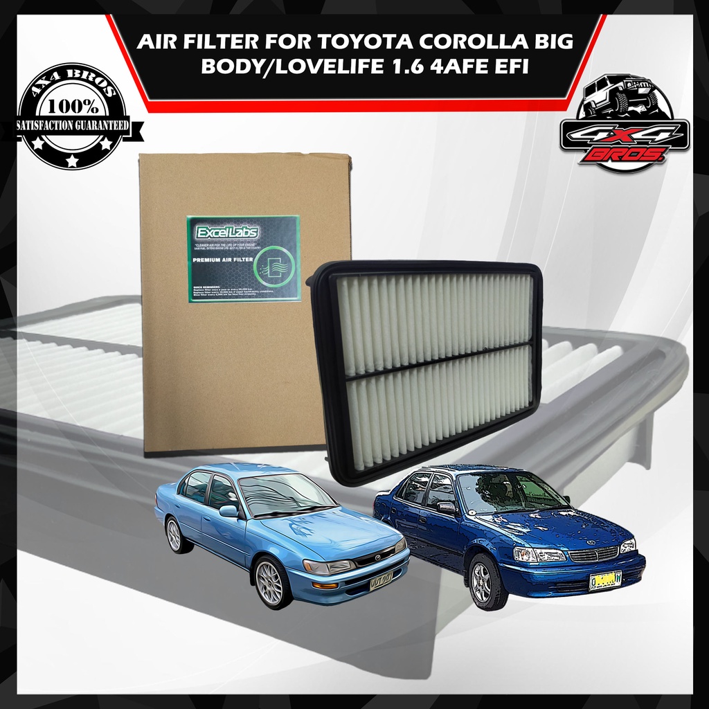 Excellabs Air Filter for Toyota Corolla Big Body/Lovelife 1.6 4Afe Efi ...