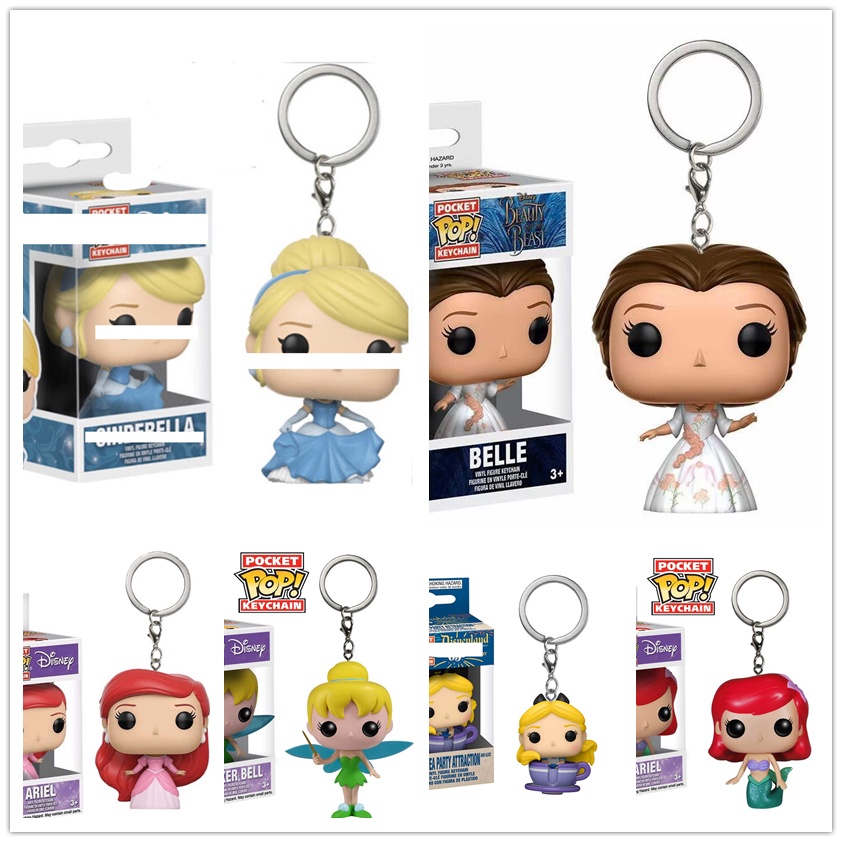 Funko Pop Belle Ariel Tinker Bell Alice Key Ring Keychain | Shopee ...