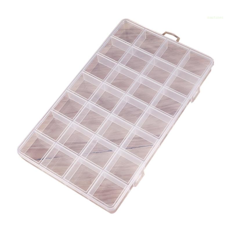 zb* Plastic Organizer Container Storage Box 28 Divider Grid Compartment ...