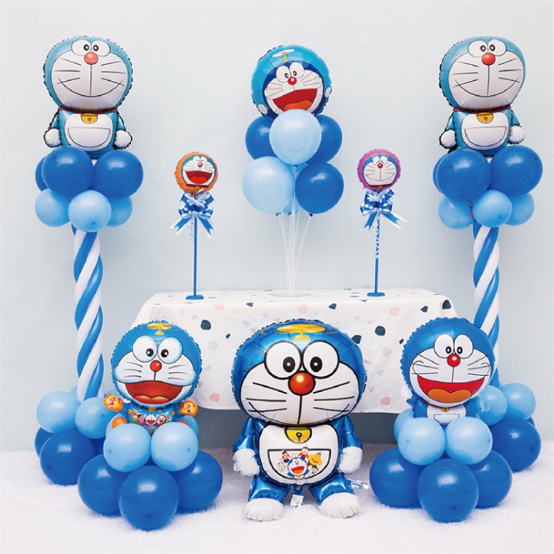 Cartoon Foil Balloon 1pcs Doraemon Friends Theme Foil Balloon Wall ...