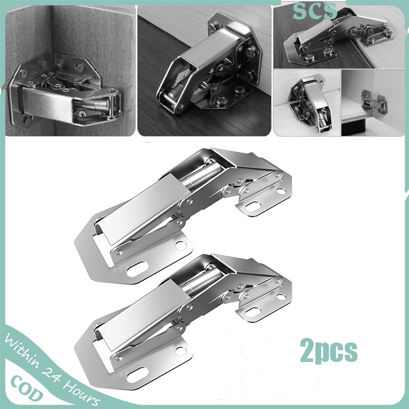 2PCS Concealed Cabinet Hinges 4 Inch 90 Degree Spring Hidden Hinges for ...