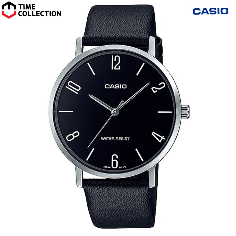 Casio Mtp Vt01l 1b2 Analog Leather Strap Watch For Men Shopee Philippines