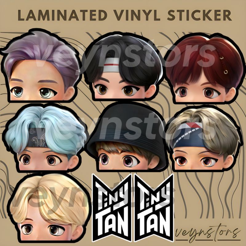 TINYTAN PEEKING LAMINATED VINYL STICKER | Shopee Philippines