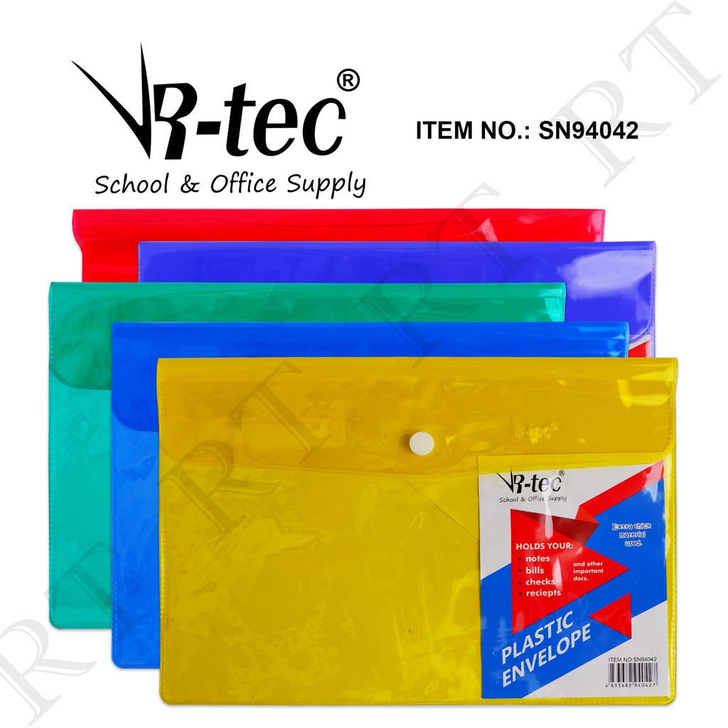 Rtec A5 plastic envelope File bag with snap Good School And Office ...