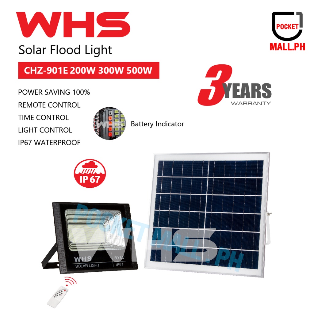 WHS Solar Flood Light Solar Light LED ip67 Outdoor light With Remote ...