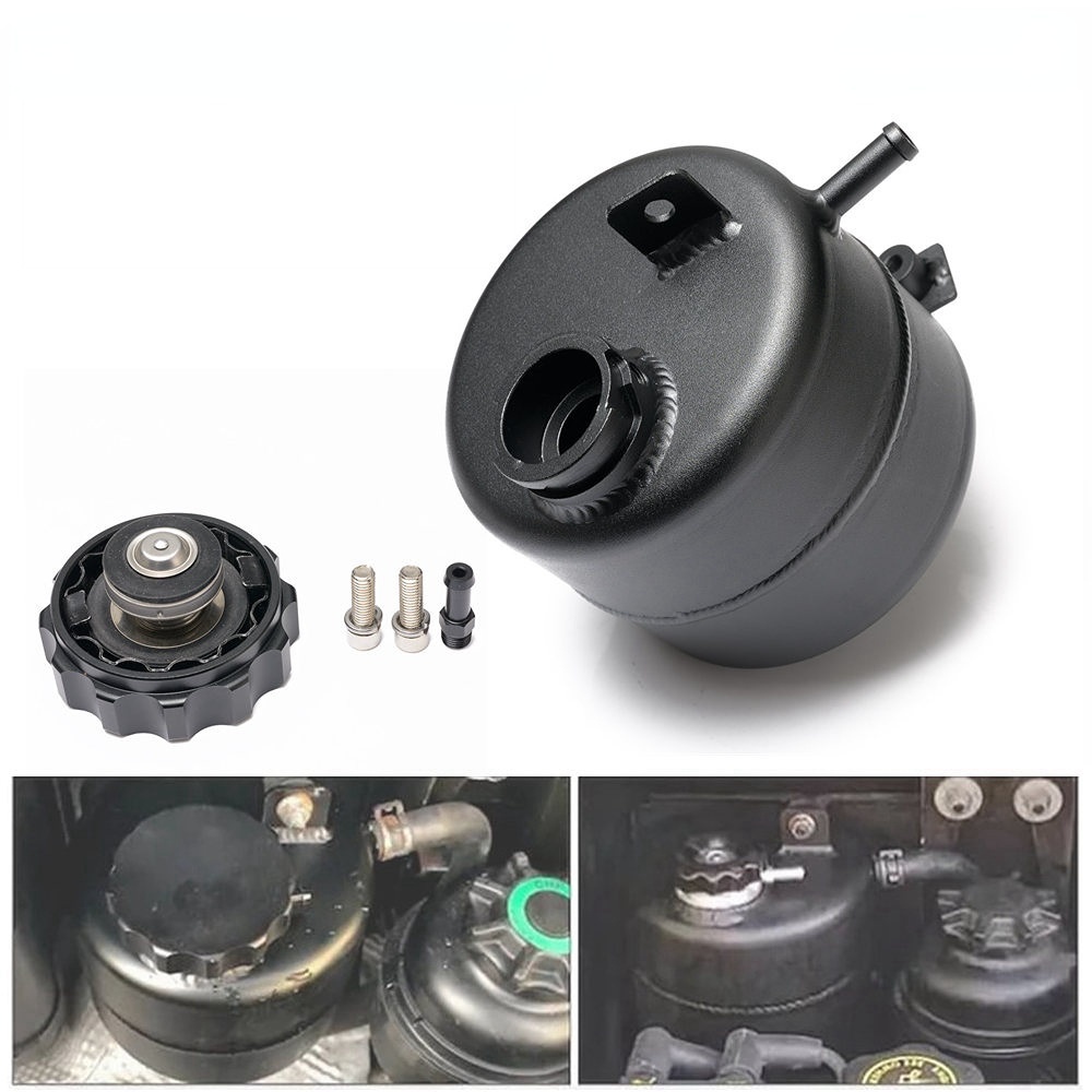 Aluminum Coolant Header Expansion Overflow Water Tank & Cap Reservoir ...