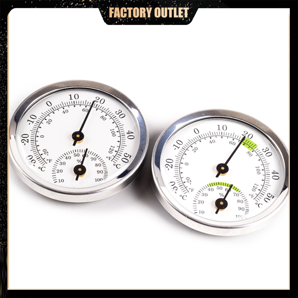 Alloy Mini Analog Thermometer Hygrometer Humidity Meter Gauge Indoor ...
