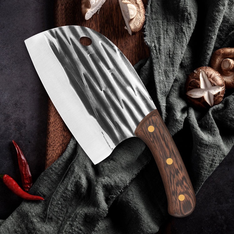 Traditional Handmade Forged Kitchen Knife Hammer Stainless Steel Chef's ...