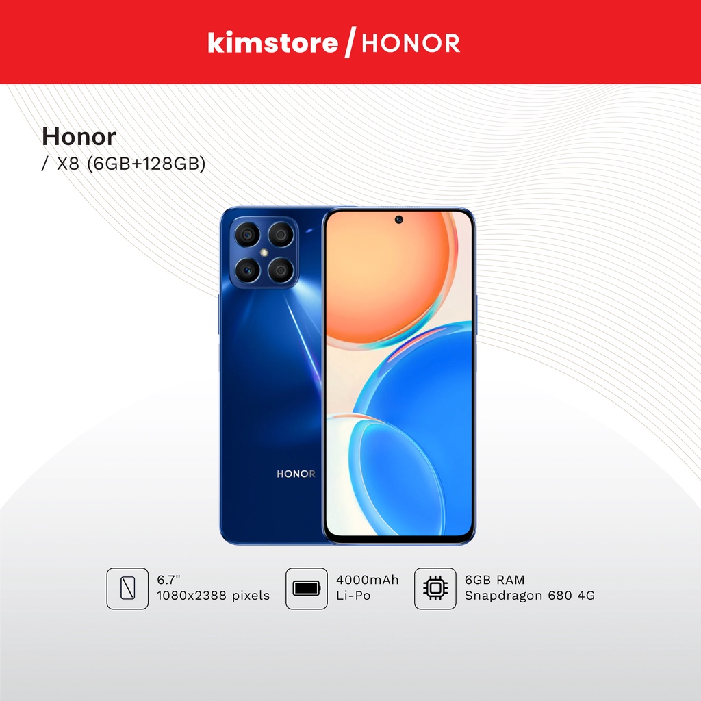 Honor X8 (6GB/128GB) - Ocean Blue | Shopee Philippines