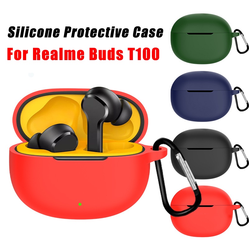 Realme Buds T100 T110 Silicone Earphone Case Cover Protective Anti-fall ...