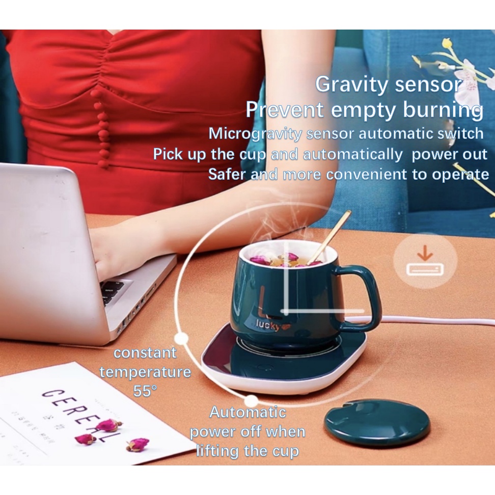 Intelligent Ceramic Mug 55 Degree Electronic Warmer Constant Temperature Gift Cup | Shopee ...