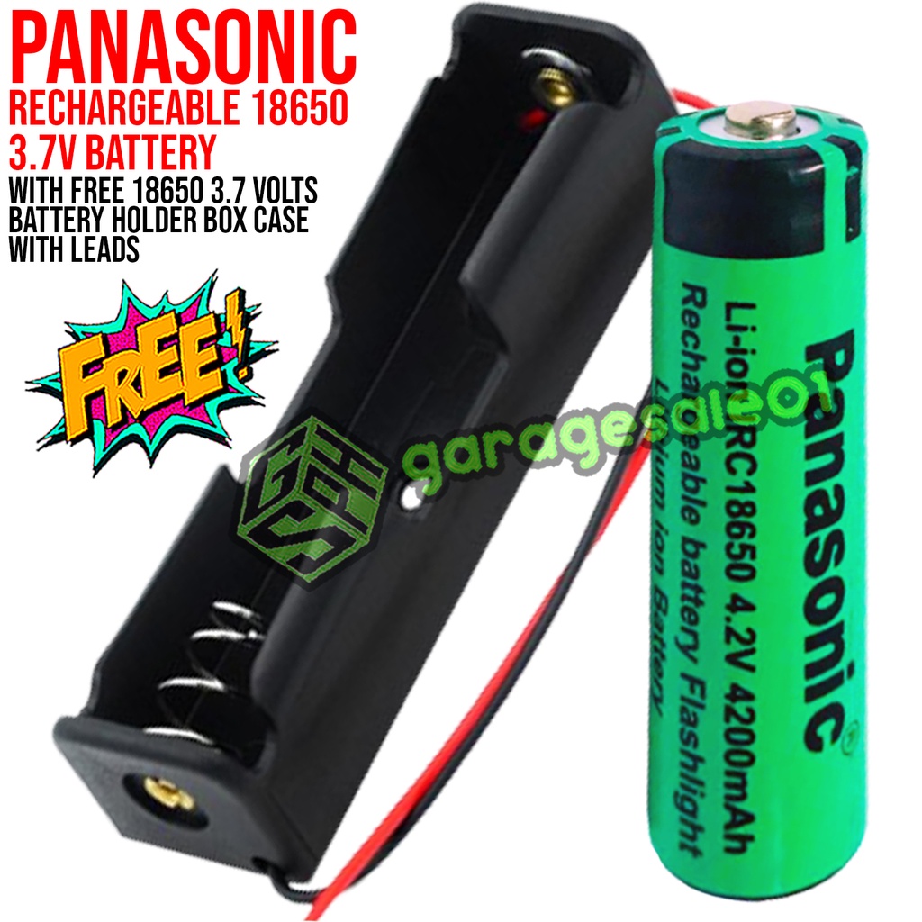 PANASONIC 18650 3.7V Rechargeable Battery With FREE 18650 3.7 Volts ...