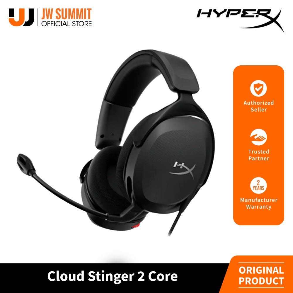 HyperX Cloud Stinger 2 Core Clear Sound Bi-directional Over-Ear Wired Gaming Headset (683L9AA ...