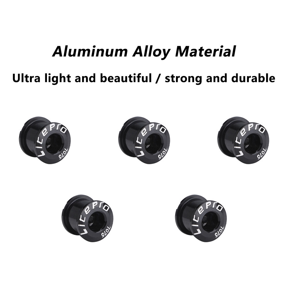 MEROCA 5Pcs Bike Single Double Chainring Bolt Aluminum Alloy MTB Road ...
