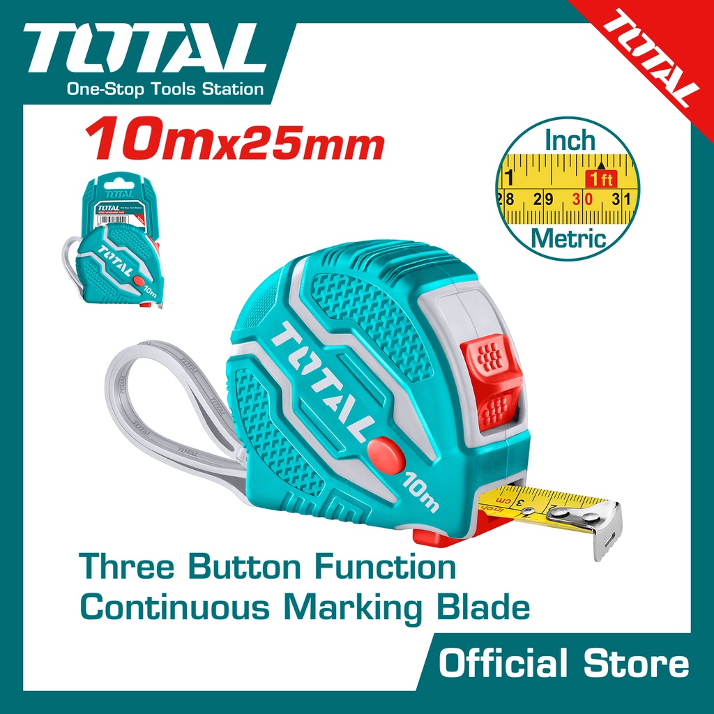 Total measuring Tool/Steel measuring tape 10mx25mm TMT126101 | Shopee ...