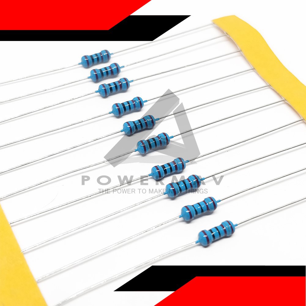 10pcs 1k ohms 5 band 1/4w Metal film resistor 1% ohm for pcb breadboard ...