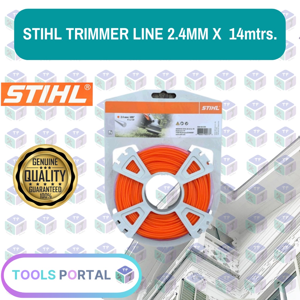Stihl Trimmer Nylon Line 2.4mm (14m , 14.6m, 41m) Orange (Round) (SOLD PER PIECE) | Shopee ...