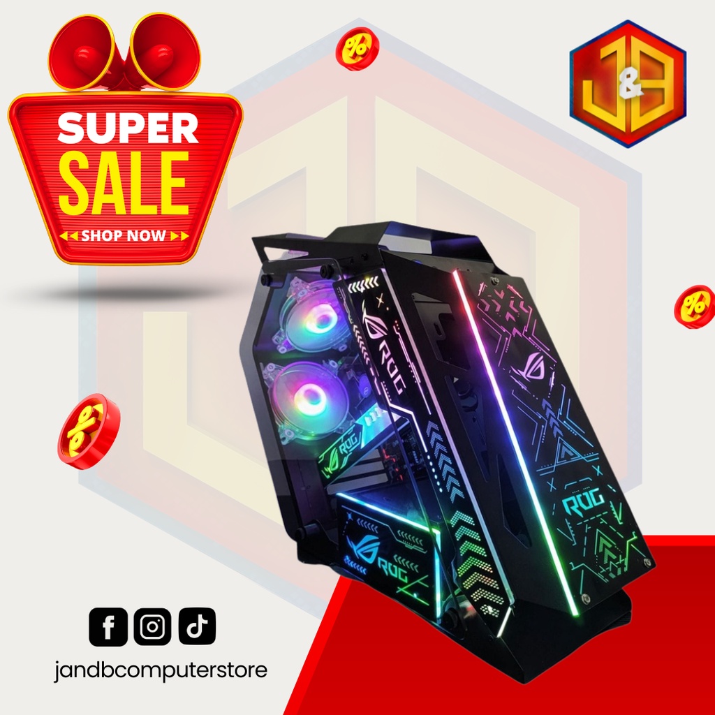 KEYTECH CYBORG ROBOT CASE BLACK THEME WITH ROG ACCESSORIES | Shopee ...