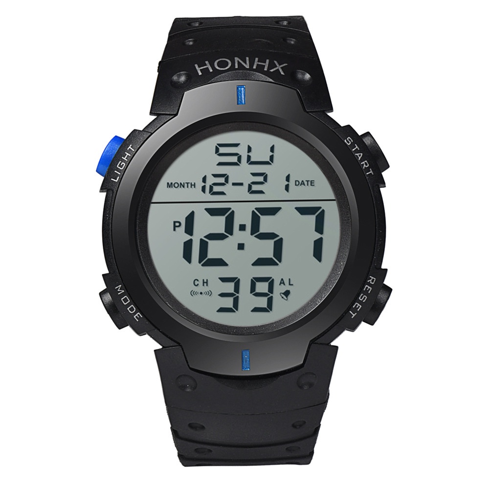 Men Watch Waterproof Silicone LED Digital Stopwatch Date Rubber Sport ...