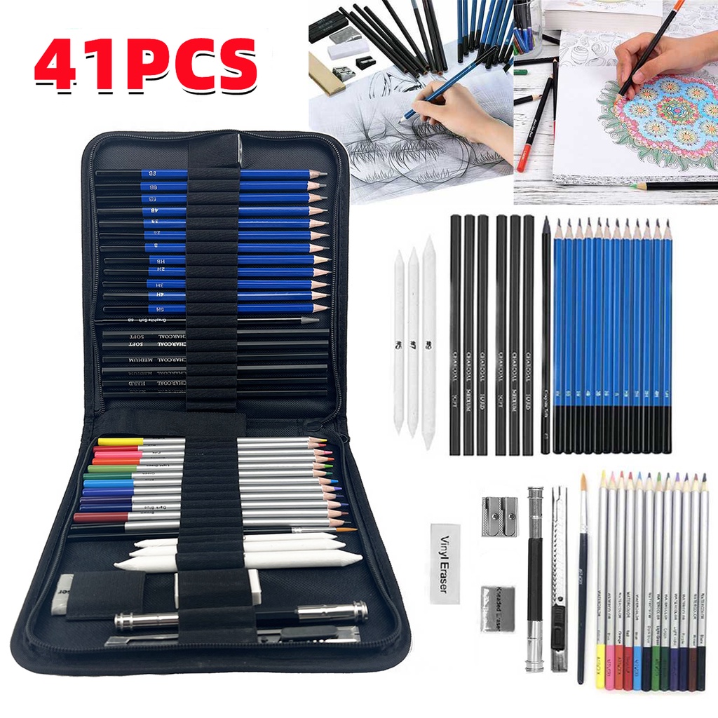 41pcs/set Professional Drawing Kit Pencils Sketch Charcoal Pencil ...