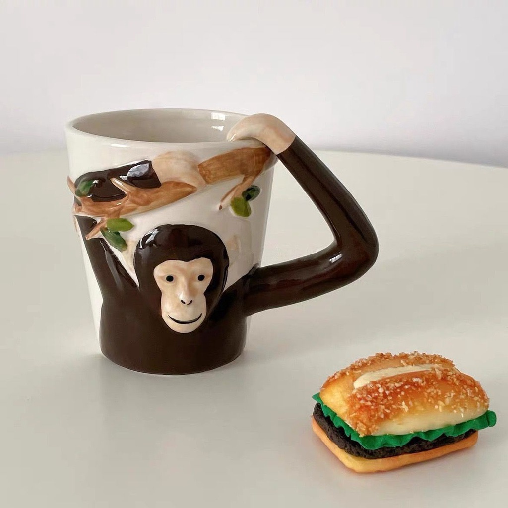 [Niche Water Cup] Niche Design Big Horse Monkey Ceramic Cup Irregular ...