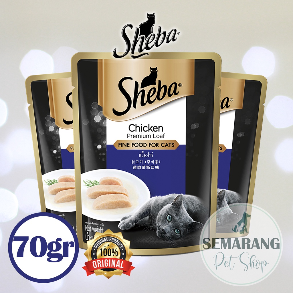 Wet Cat Food SHEBA Chicken Premium Loaf 70gr Wet Food Saset Premium ...