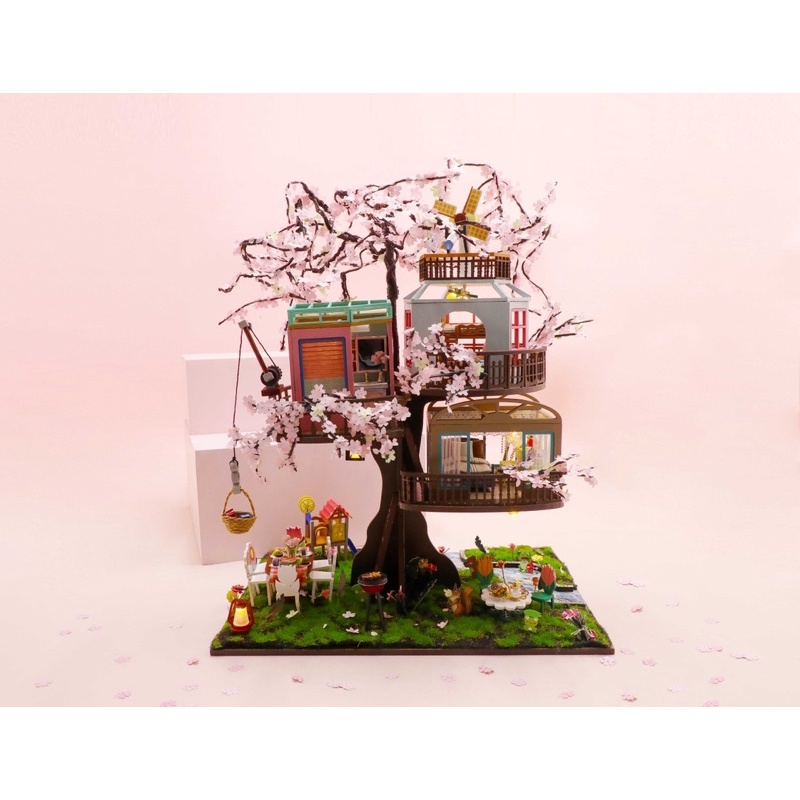 GIFTWRIGHT DIY SAKURA TREE HOUSE MINIATURE DOLLHOUSE | Shopee Philippines