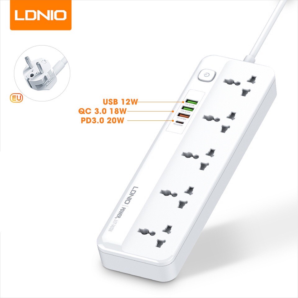 Ldnio 5-port AC220V multi-function power outlet - Integrated 1 PD3.0 ...