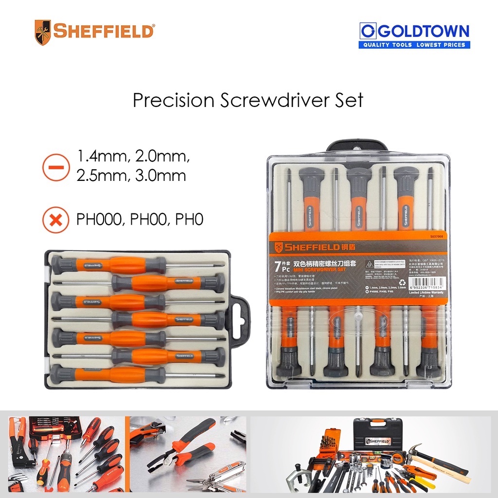 Precision Screwdriver set 7pcs S037008 - SHEFFIELD Handtools | Shopee ...