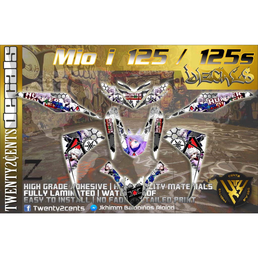 Yamaha Mio i 125 / 125s Decals High-Quality Stickers (Killua hunter x ...