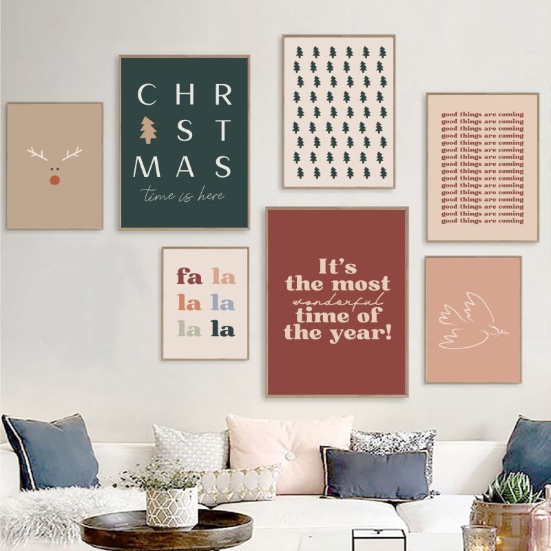 Christmas Posters and Prints Christmas Quote Wall Art Canvas Painting ...
