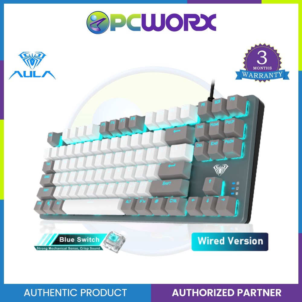 Aula F3287 Wired TKL Rainbow Mechanical Gaming Keyboard | Shopee ...