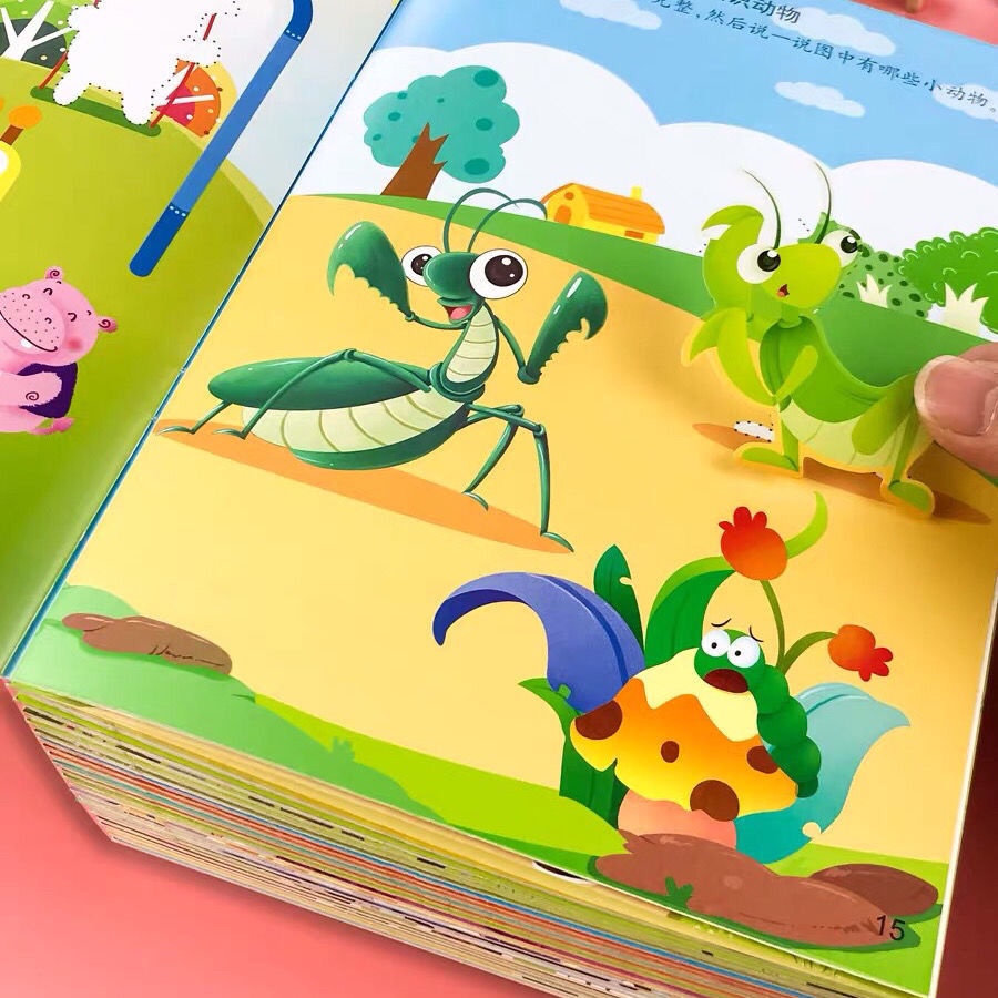 Whole Brain Development Sticker Book 2-6 Years Old Baby Concentration ...