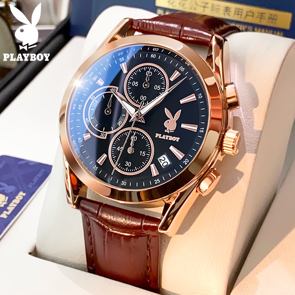 Relo Original PLAYBOY Fashion Watch For Men Water Proof With Box Luxury ...