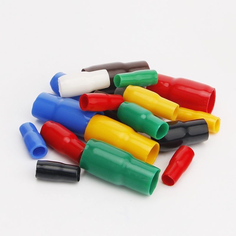 50 PCS Cable Lug Terminal Cover Soft Insulated Sleeve - red/black ...