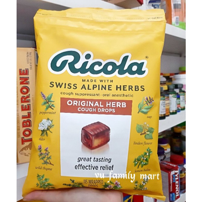 Ricola Original Herb Cough Drop natural herbal candy 115 tablets, 45 ...