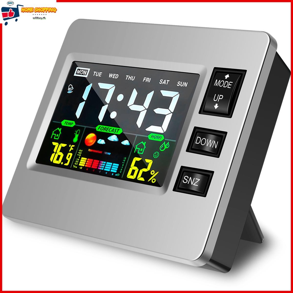 Digital Alarm Clock with Date Weather Temperature Humidity Display ...