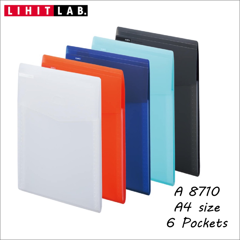 【LIHIT LAB.】Soeru Expanding File A4 Size 6 Pockets (Vertical) A 8710 | Shopee Philippines