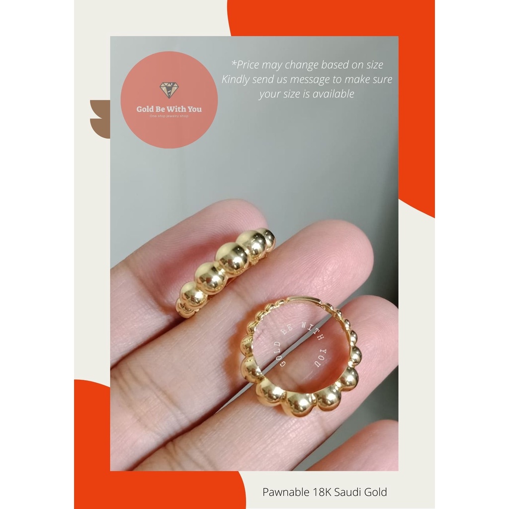 Pawnable 18k Saudi Gold Perlee Ring | Shopee Philippines