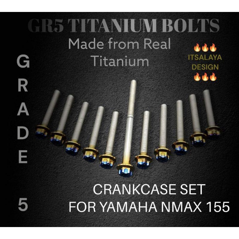 Gr5 titanium bolts crancase set for YAMAHA nmax 155 itsalaya design ...
