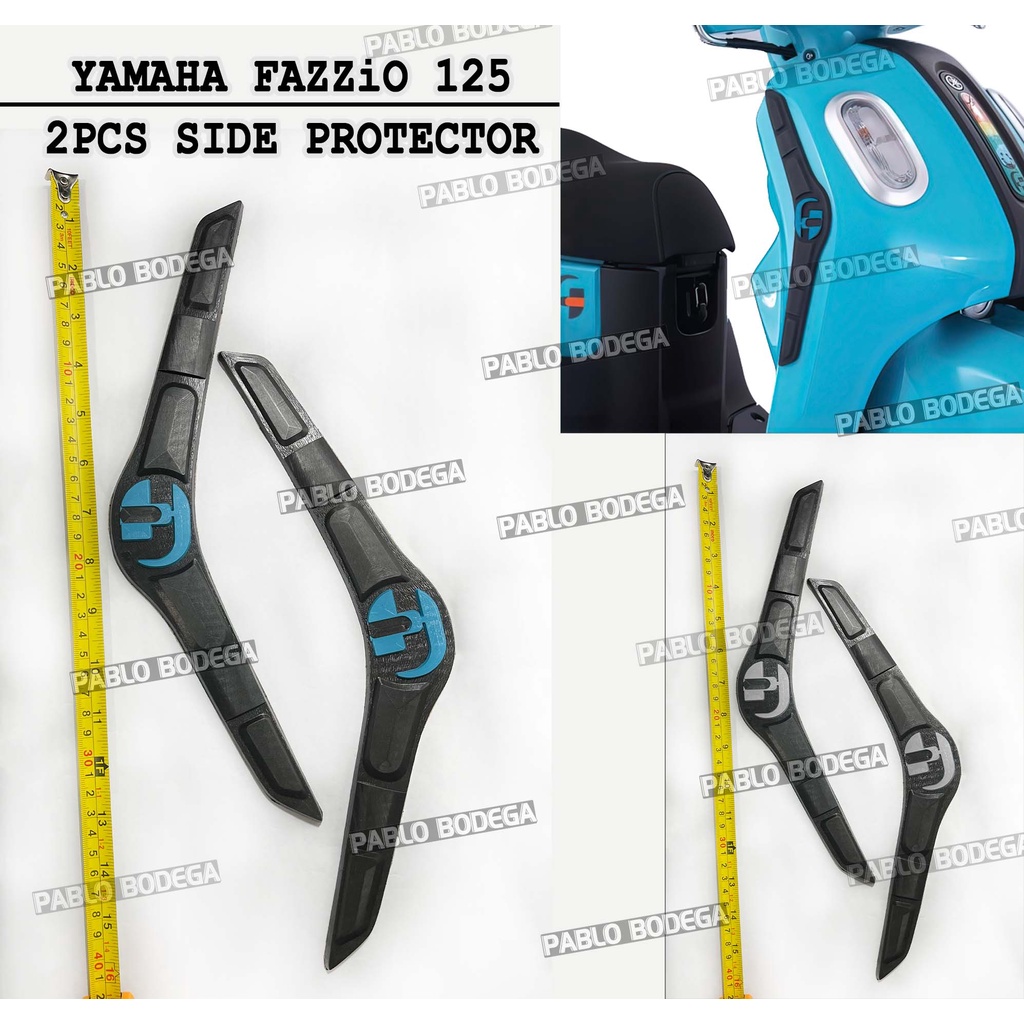 Yamaha Fazzio 125 Side Protector 2 pcs Cyan / Gray Plug and play ...